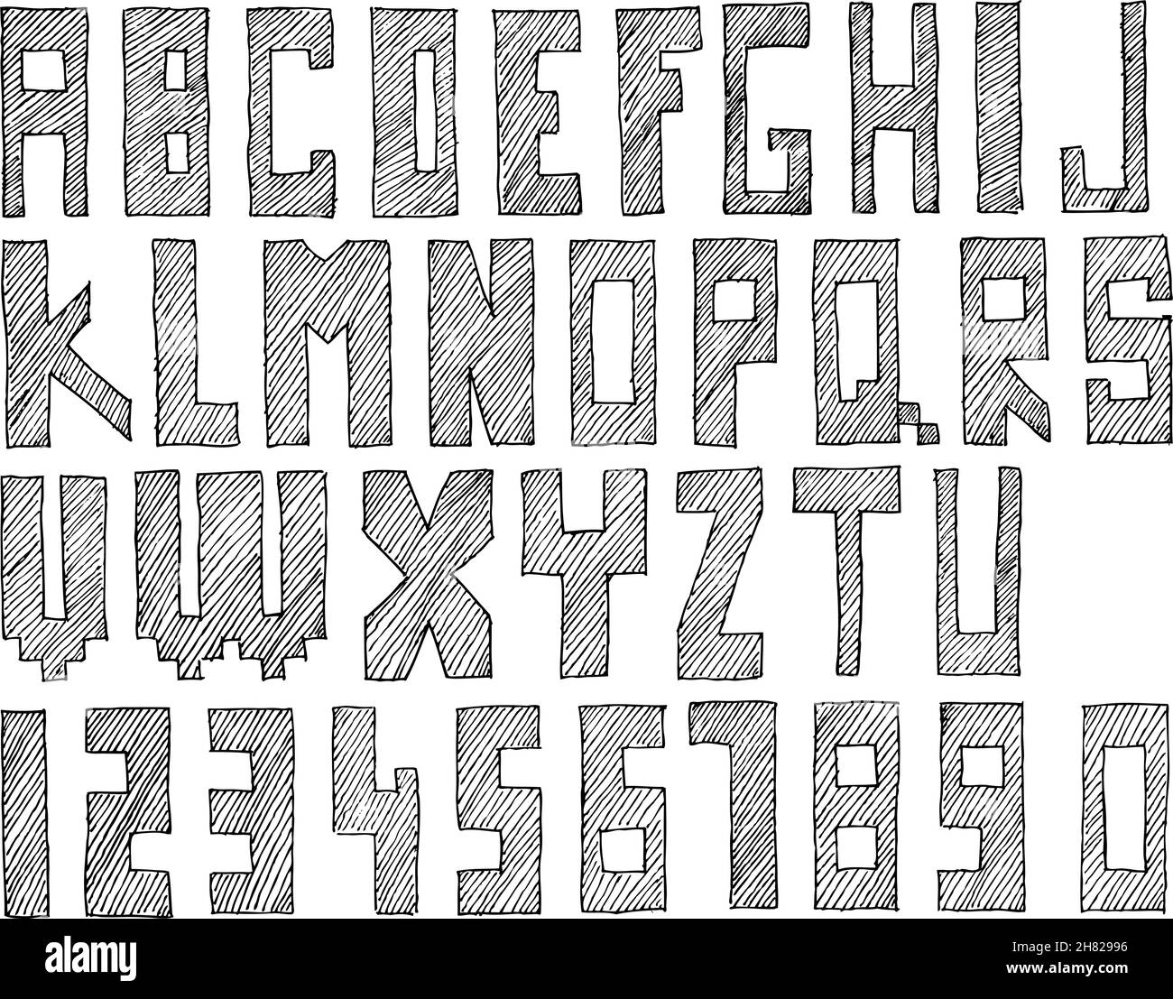 Hand drawn and sketched vector abc, font, alphabet Stock Vector Image ...
