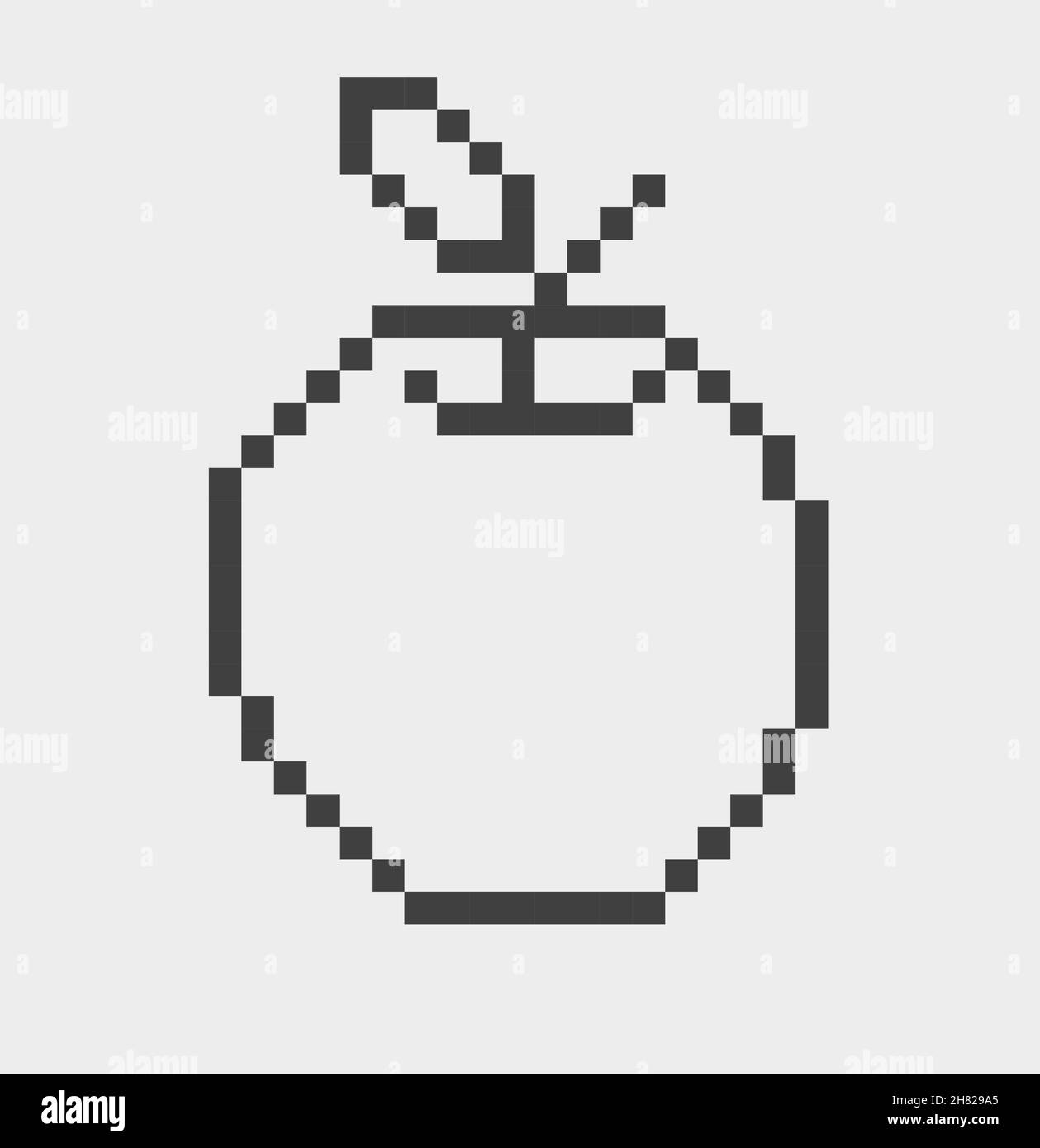 Illustration pixel an apple, in the vector Stock Vector Image & Art - Alamy