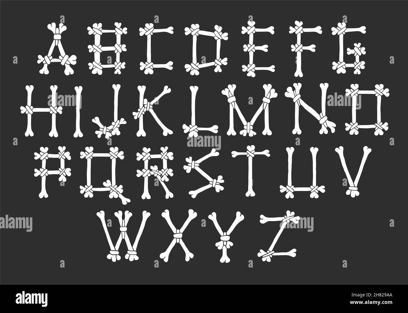 Bones Alphabet vector, font illustration Stock Vector Image & Art - Alamy