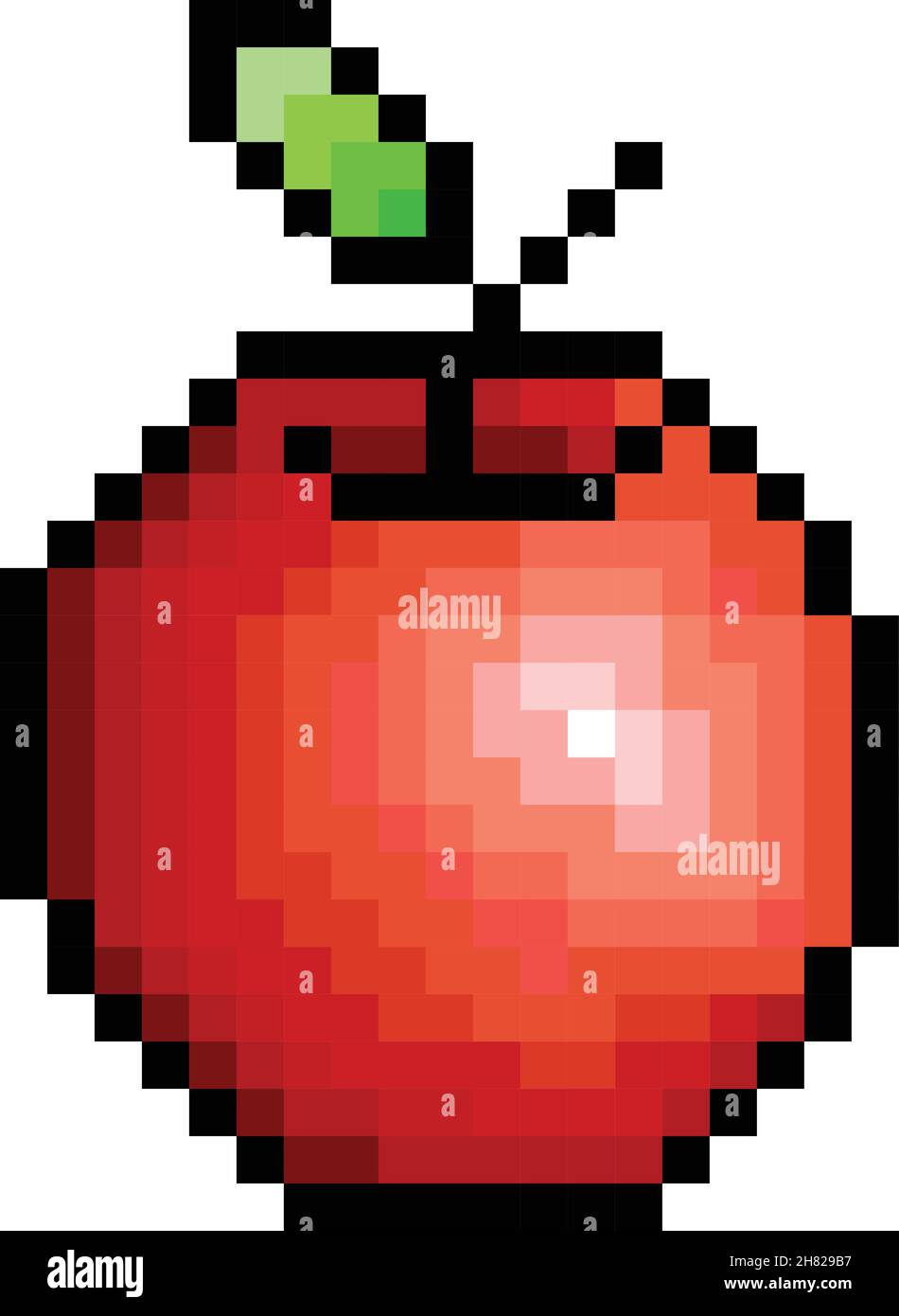 Illustration pixel an apple, in the vector Stock Vector Image & Art - Alamy