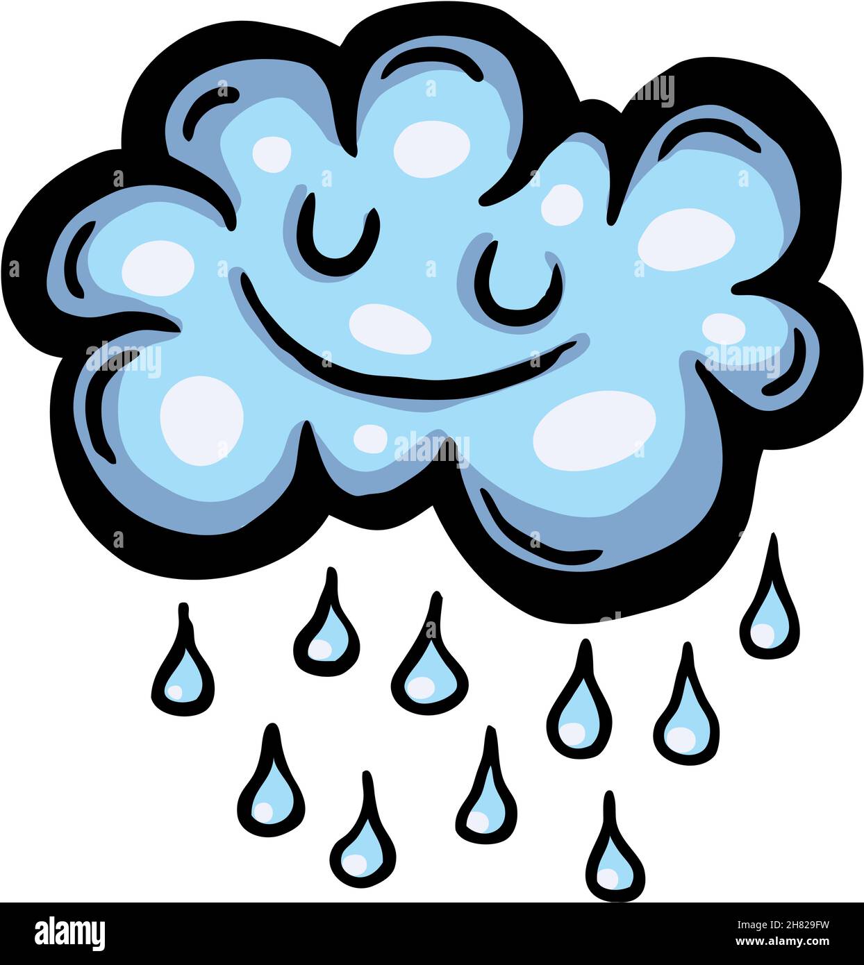 Painted cartoon rain cloud, vector illustration Stock Vector Image & Art - Alamy