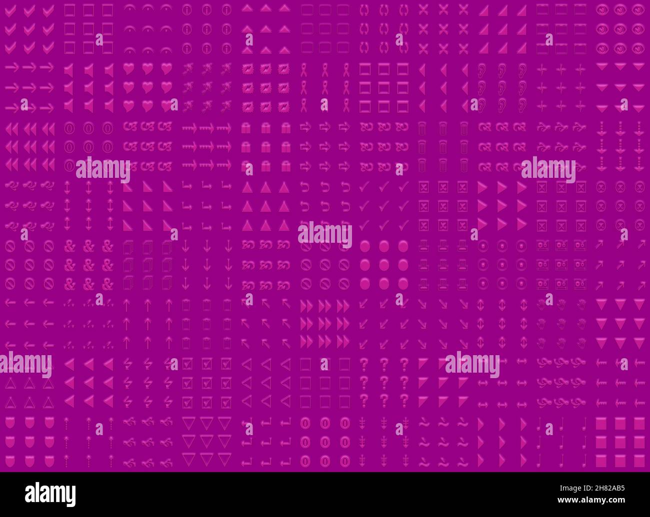 A violet background or texture with many pink symbols or icons Stock ...