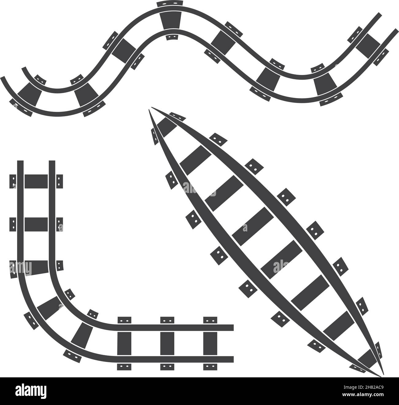 Wooden railway track Stock Vector Images - Alamy