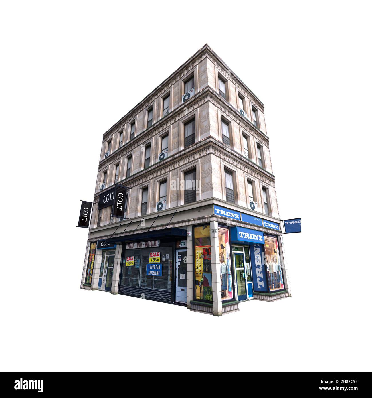 City Building Exterior Architecture, 3d rendering, 3D illustration ...