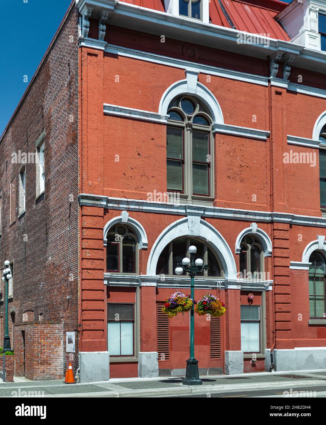 Details of Victoria City Hall facade in capital of BC, Victoria. City ...