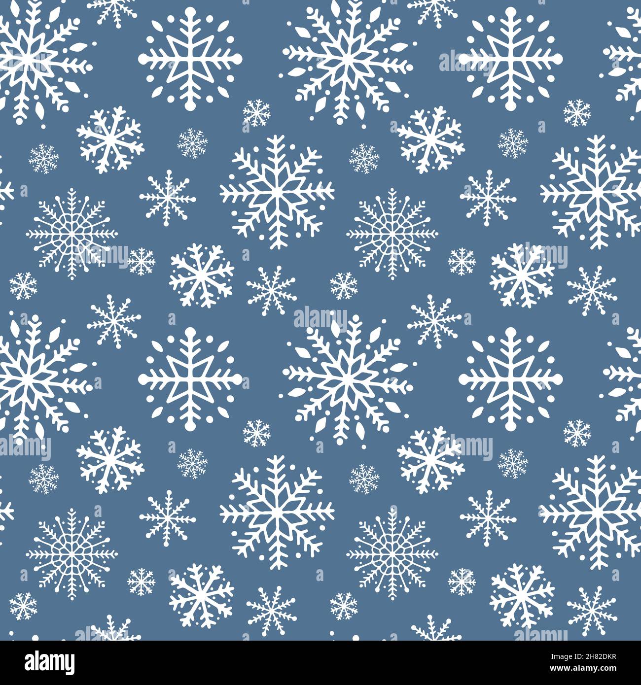 Winter snowflakes seamless pattern. Christmas vector background. Easy ...