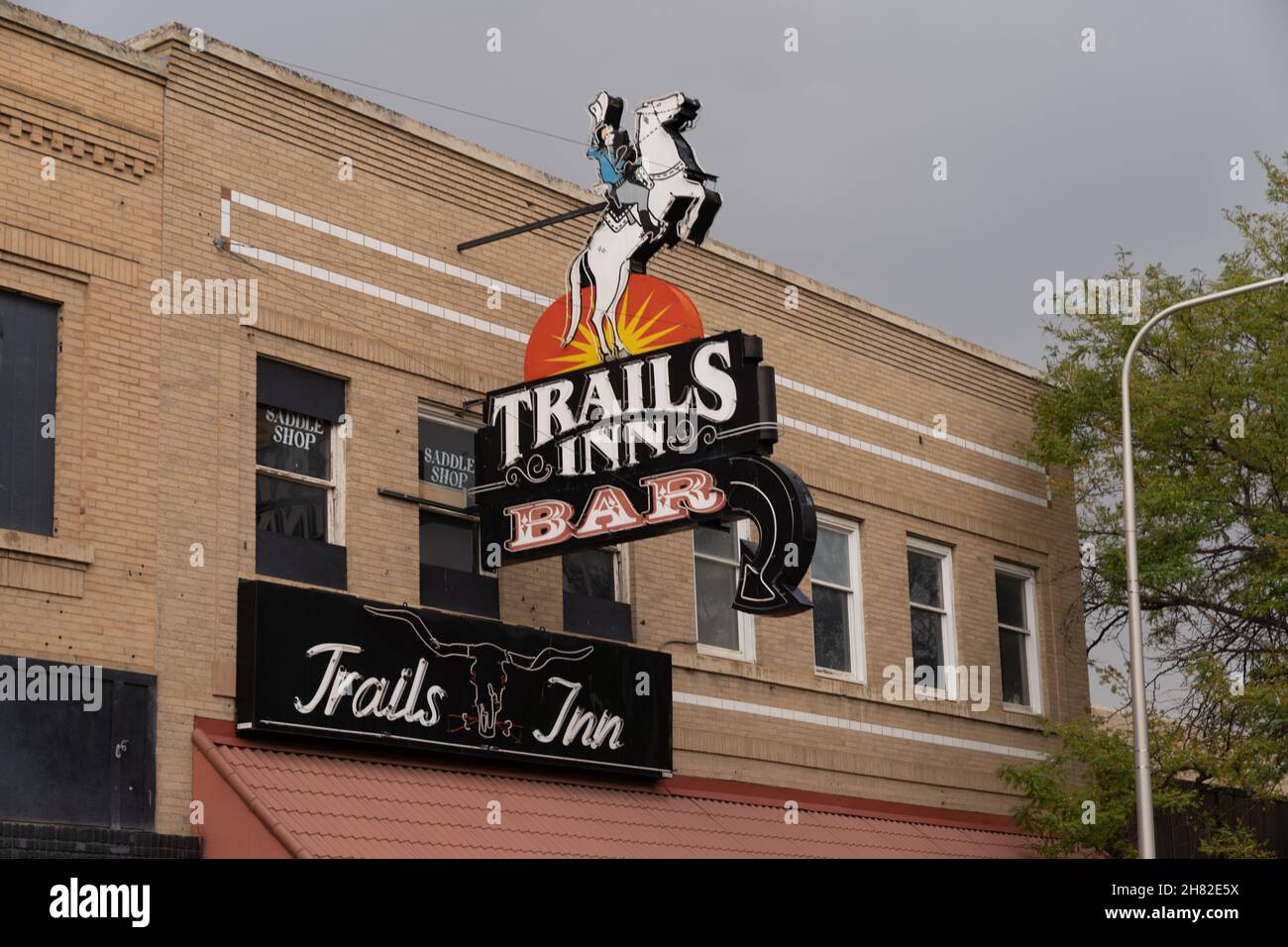 Miles City, Montana - August 26, 2021: Neon sign for the Trails Inn Bar ...