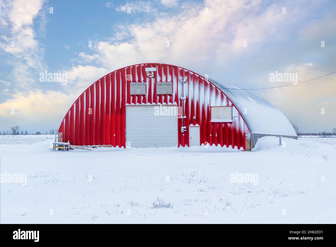 A moder potato storage facility in rural Prince Edward Island, Canada ...