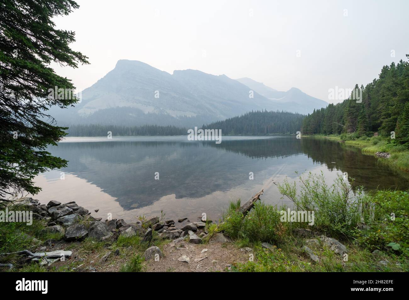 Swiftcurrent Lake in Glacier National Park Stock Photo - Alamy