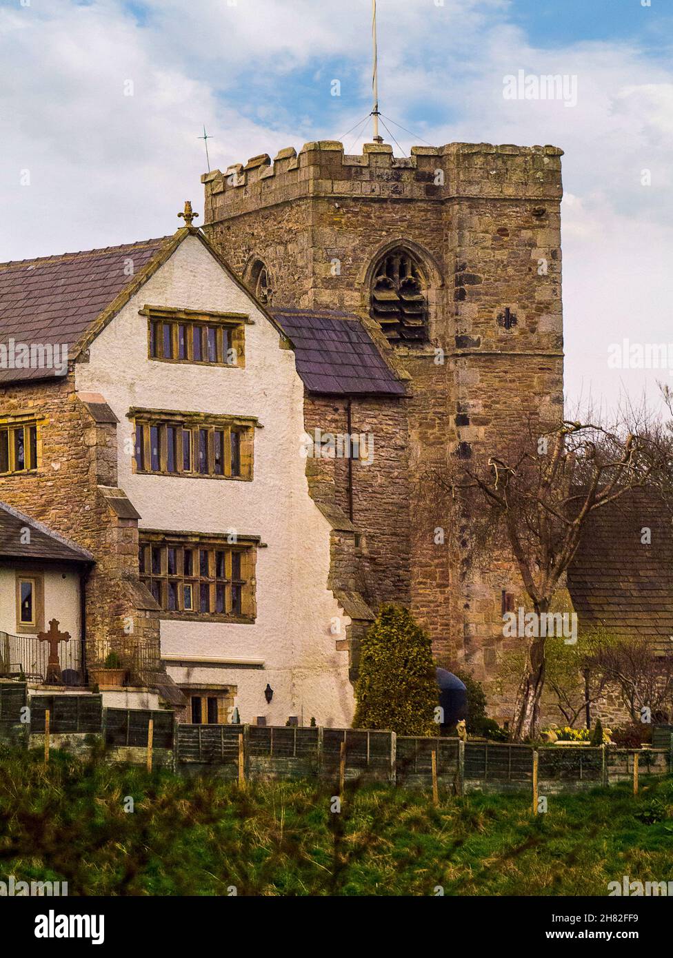 All Hallows Church and Great Mitton Hall in the village of Great Mitton ...