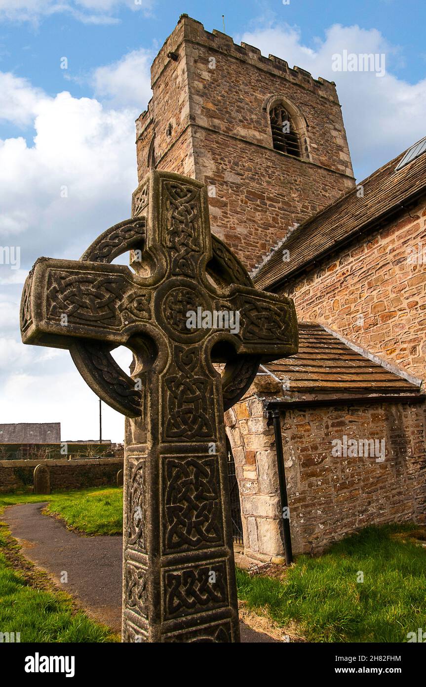 All Hallows Church and churchyard in the village of Great Mitton ...