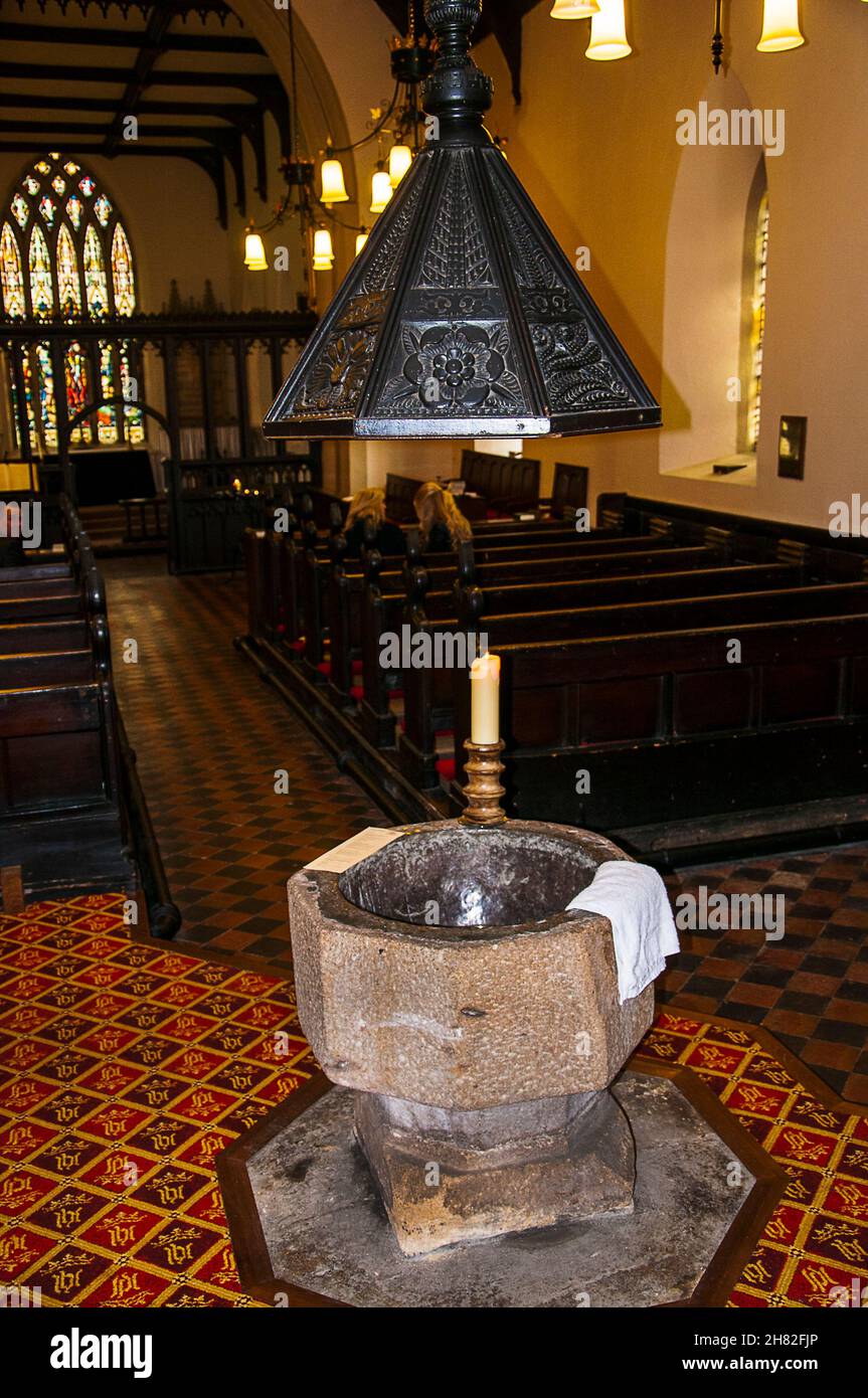All Hallows Church and churchyard in the village of Great Mitton ...