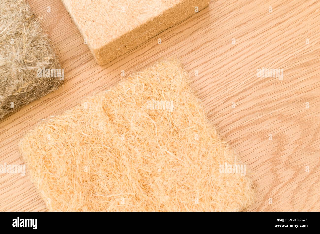 natural wooden fiber thermal insulation sheets Stock Photo - Alamy