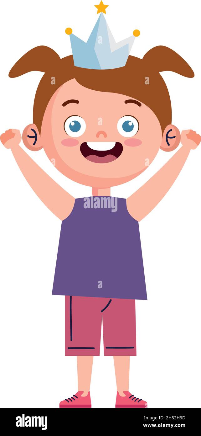cute girl with crown Stock Vector Image & Art - Alamy