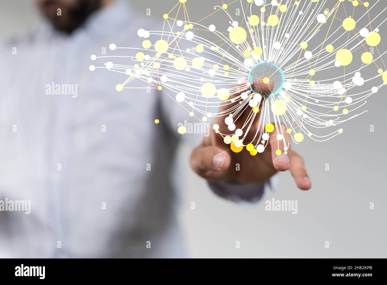 IT expert enabling global transmission of digital data by tapping on a ...