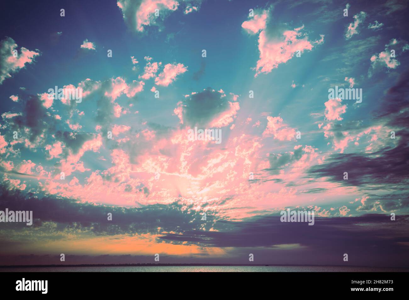 Dramatic colorful cloudy sky at sunset. Gradient color. Sky texture ...