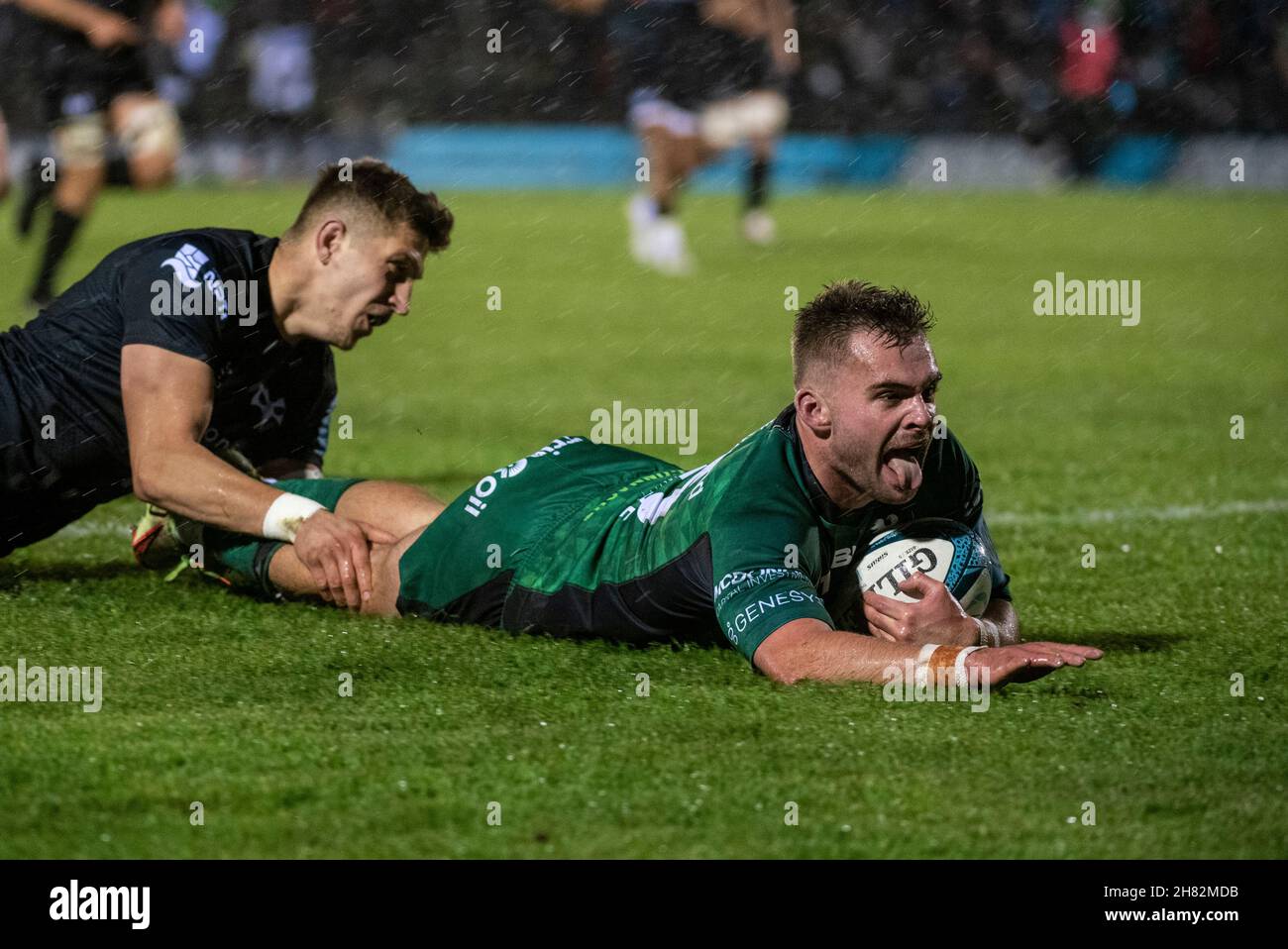Oran MCNULTY of Connacht scores a try during the United Rugby ...