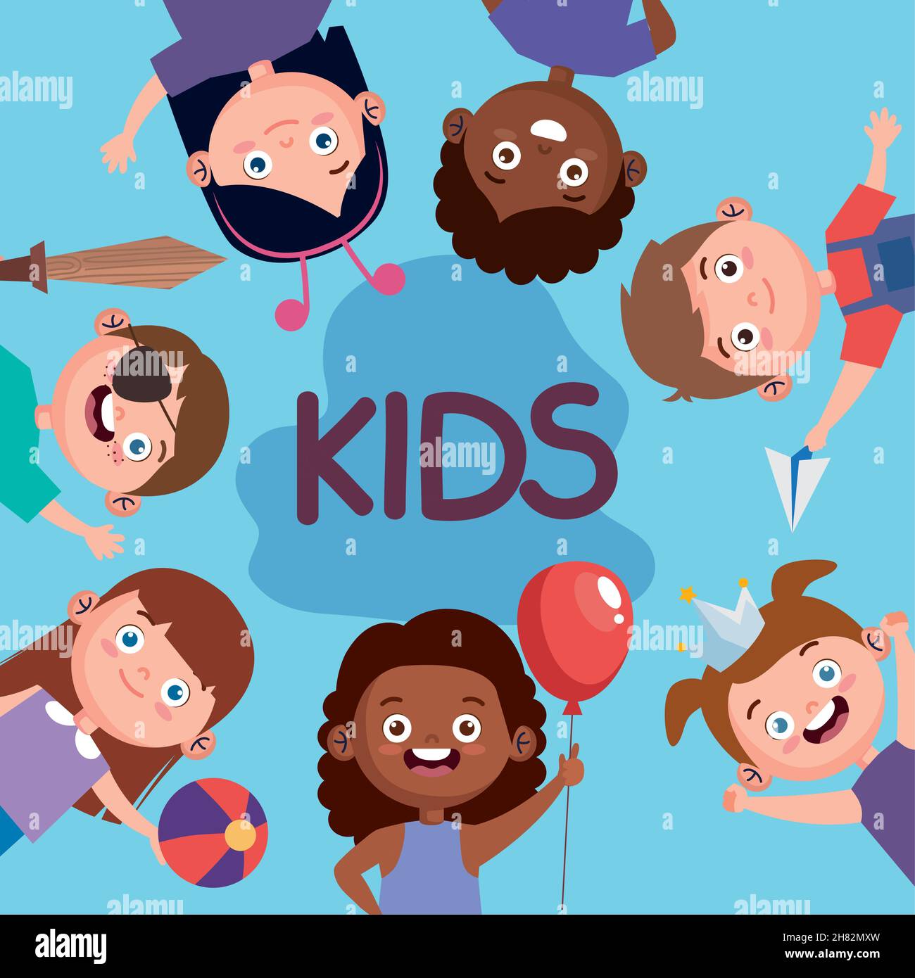 banner with cute kids Stock Vector Image & Art - Alamy