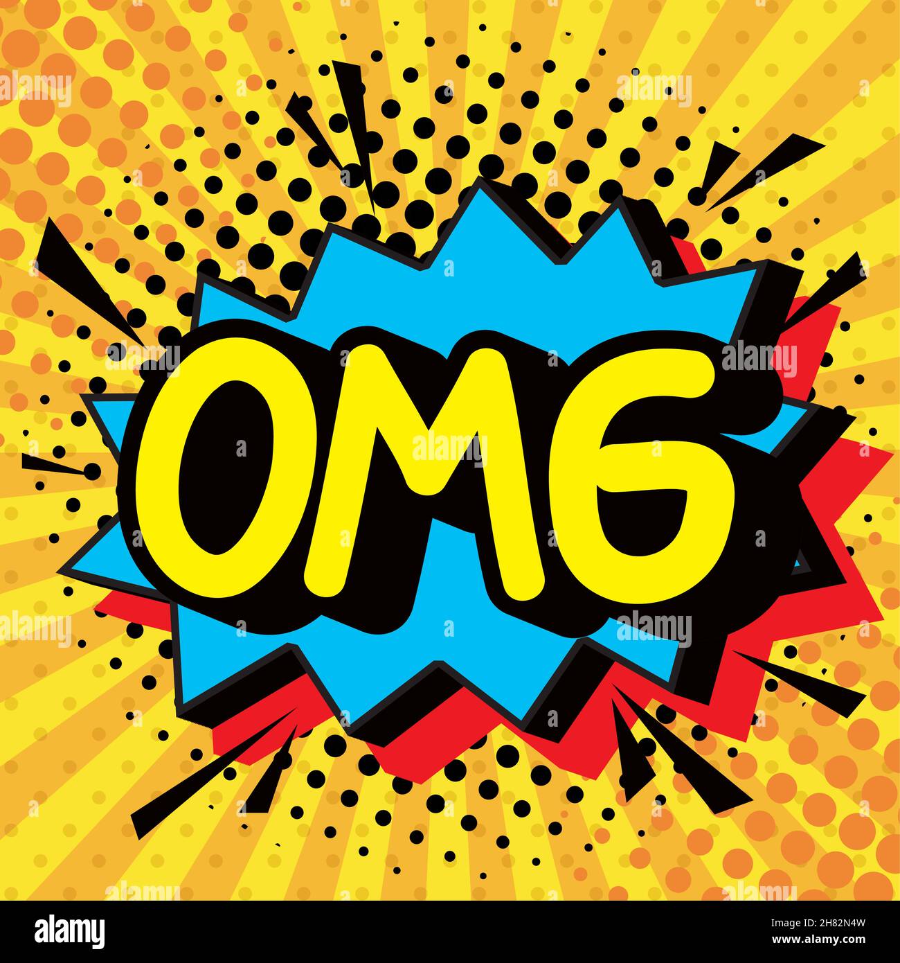 Omg comic explosion yellow hi-res stock photography and images - Alamy
