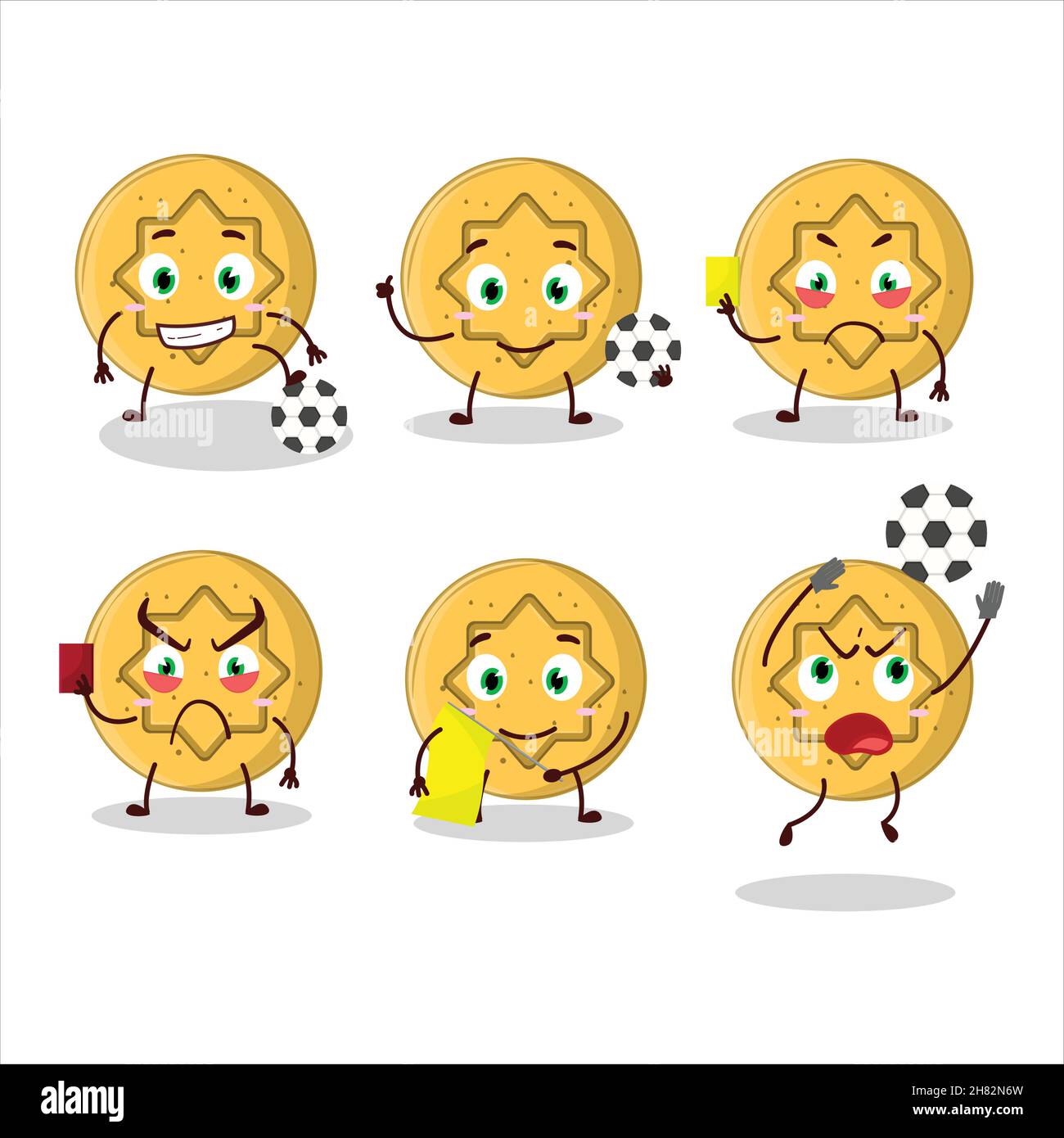 Dalgona candy flower cartoon character working as a Football referee ...