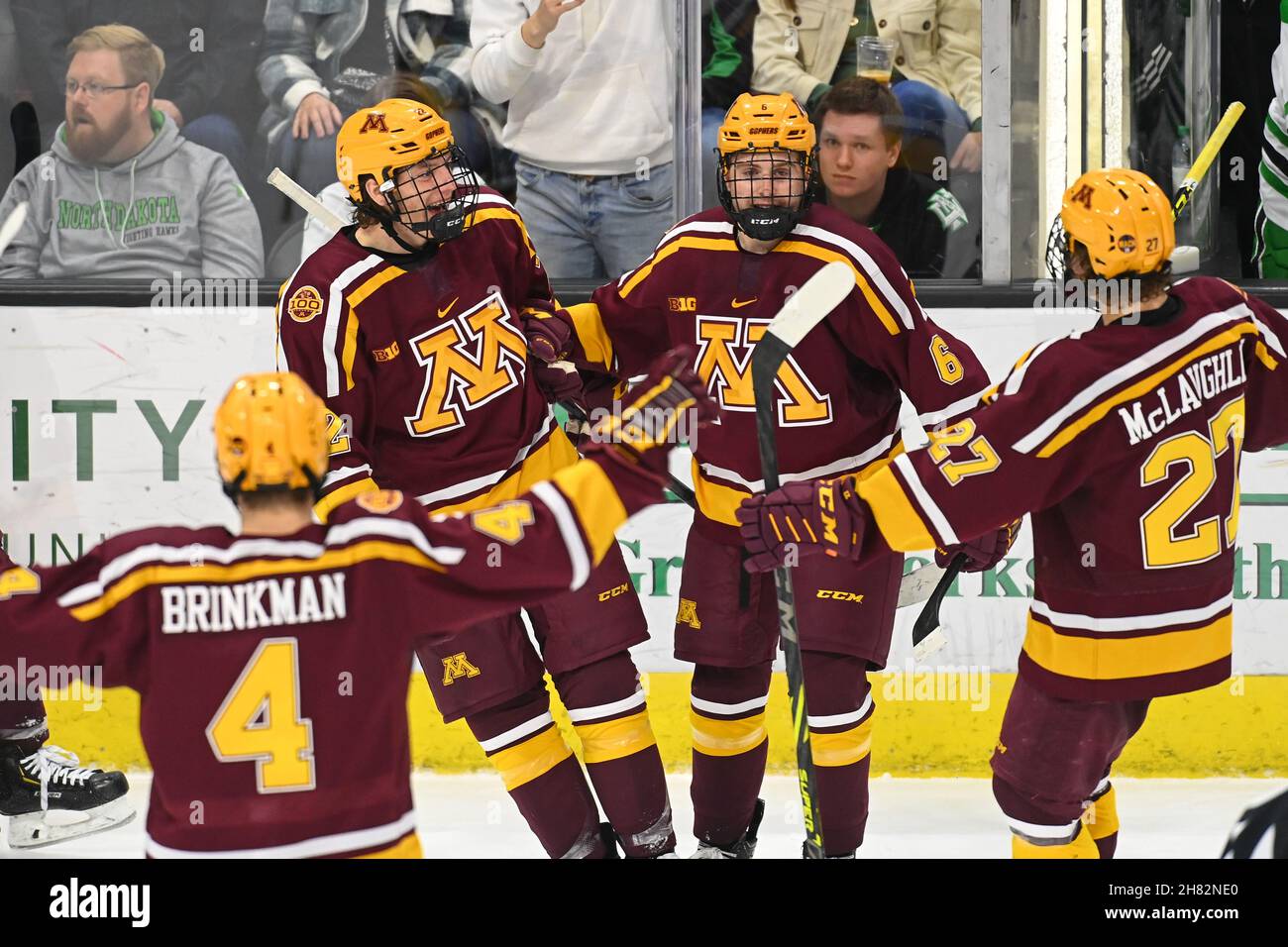 North Dakota, USA. 26th Nov, 2021. November 26, 2021 Minnesota players ...