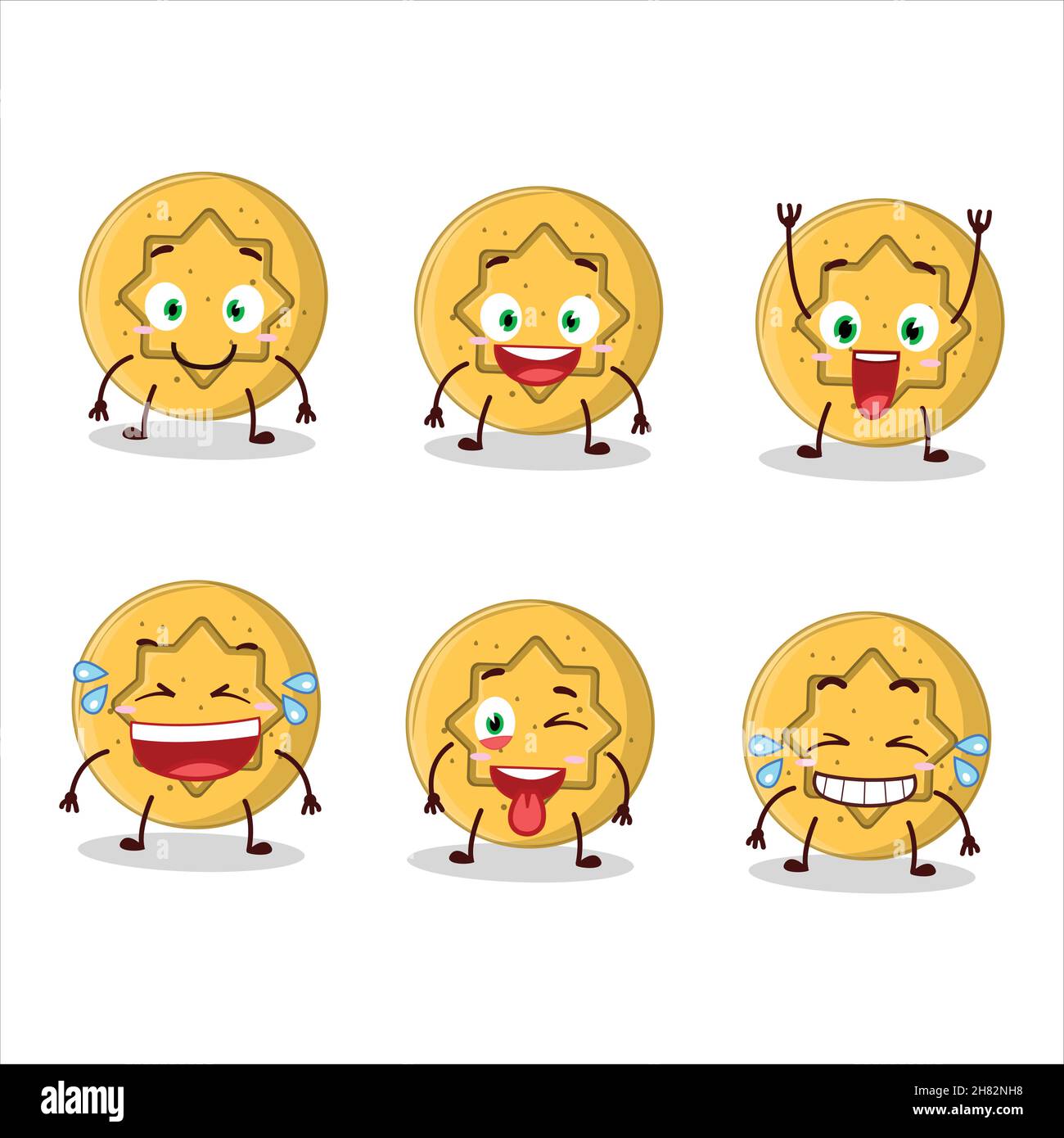 Cartoon character of dalgona candy flower with smile expression. Vector ...