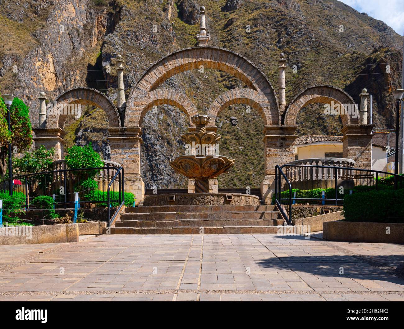 Colonial arches in the colonial city of Huancavelica, Peru Stock Photo ...