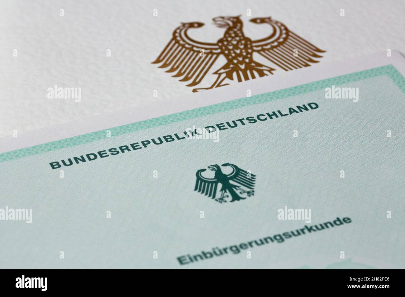 Berlin, Germany. 26th Nov, 2021. A certificate of naturalization from ...