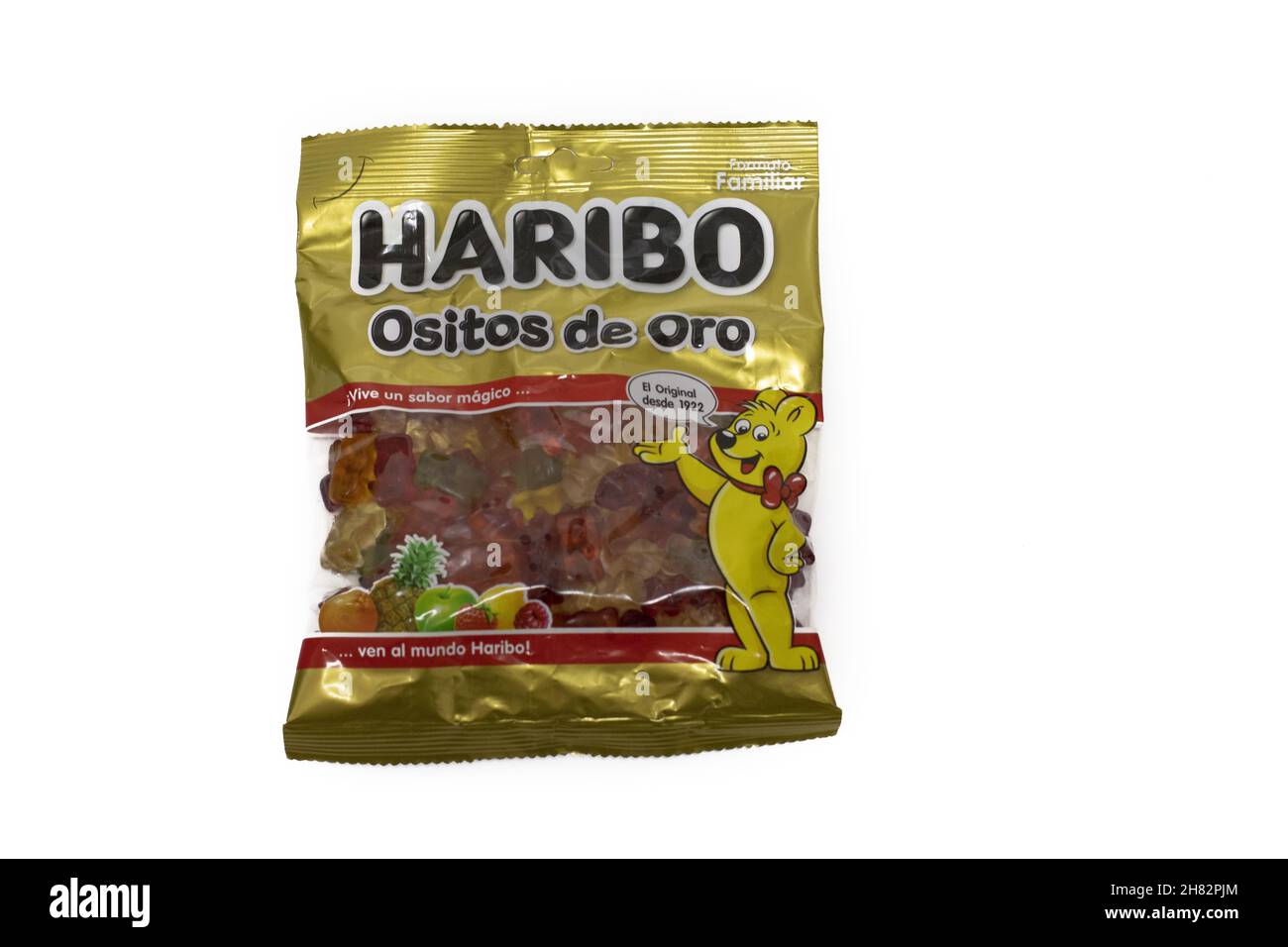 HUELVA, SPAIN - Oct 30, 2021: A Haribo gummy bears package isolated on ...