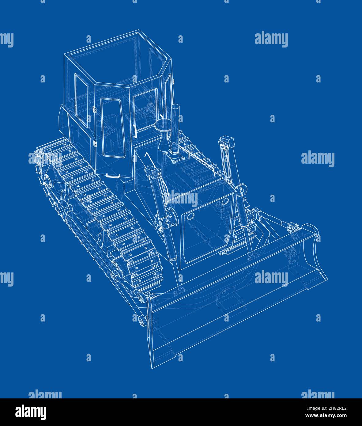 Earth mover, bulldozer. Vector rendering of 3d Stock Vector Image & Art ...