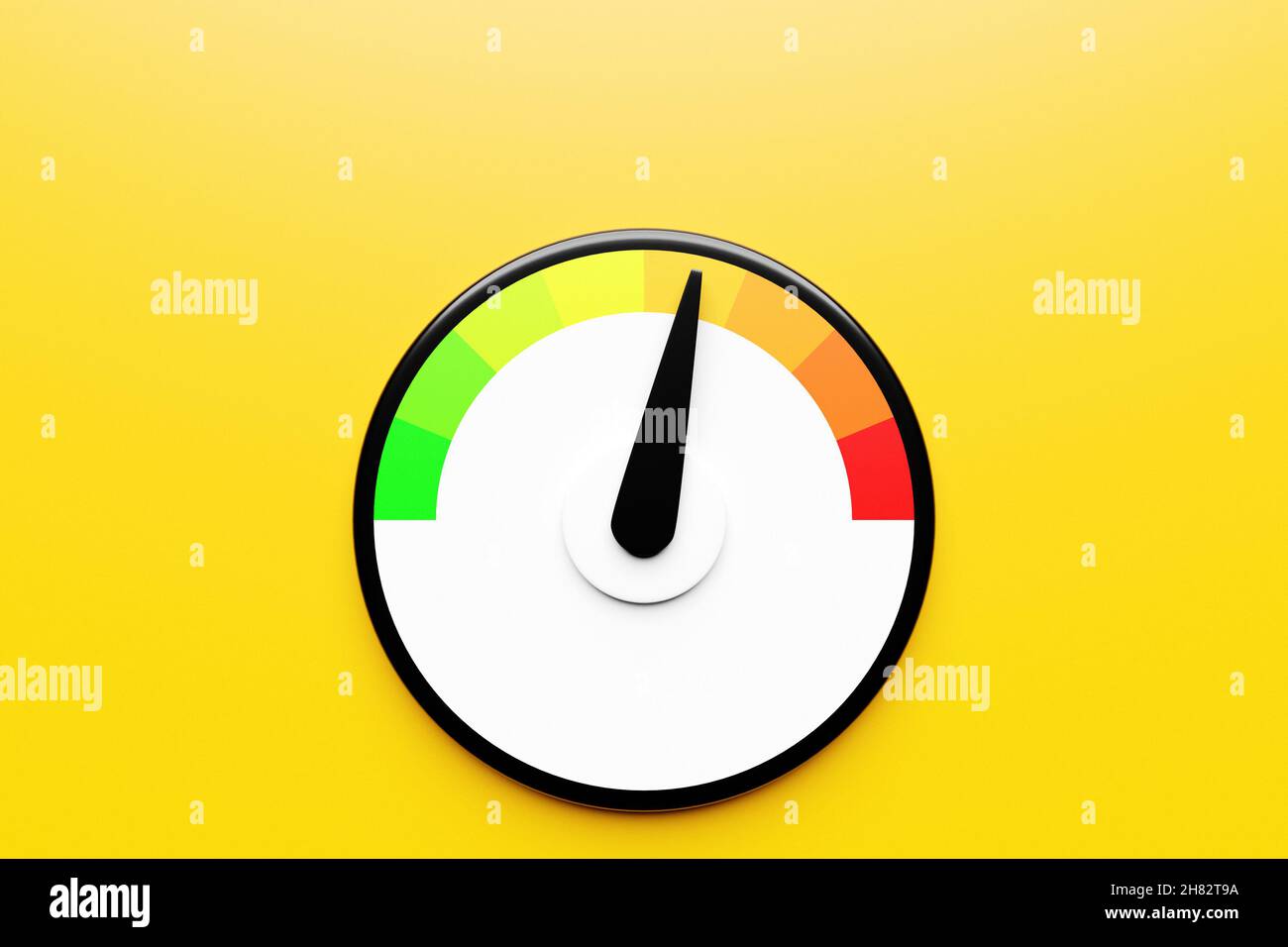 3d illustrating round control panel icon. High risk concept on ...