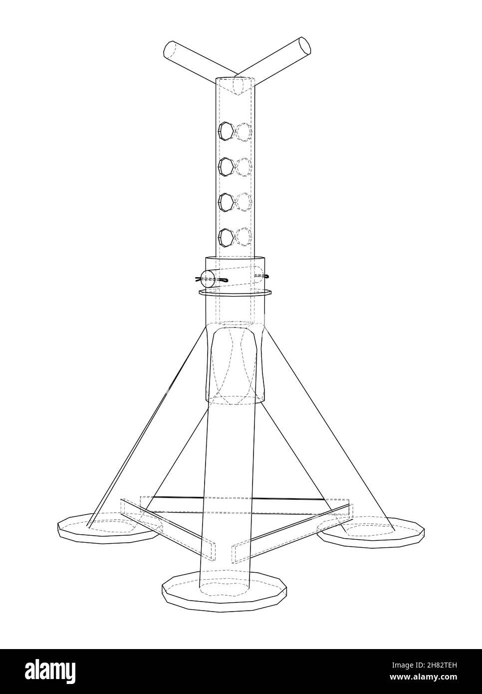 Axle stand isolated. 3d illustration Stock Photo - Alamy