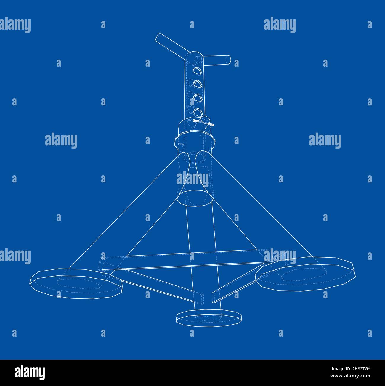 Axle stand isolated. 3d illustration Stock Photo - Alamy