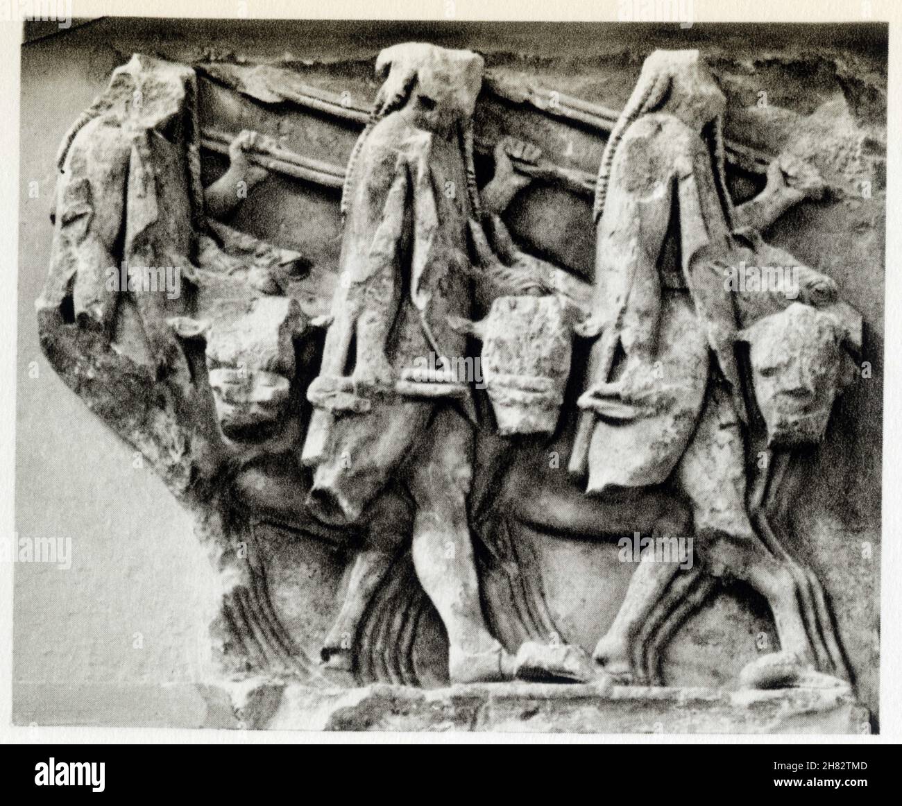 Museum of Delphi.Treasury of Sicyon-raid of the Dioscuri Stock Photo ...