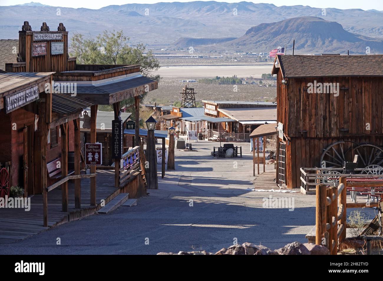 Calico, California / USA - Jan. 11, 2020: The historic, rugged silver ...
