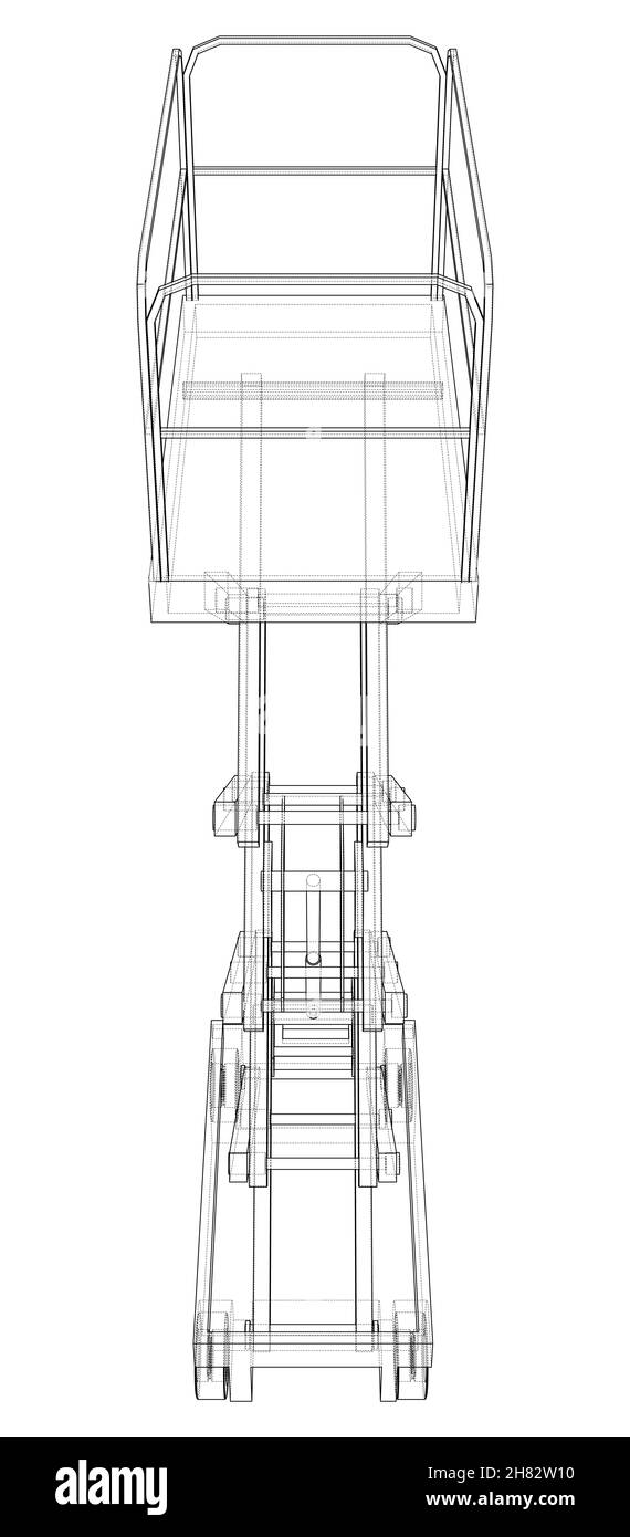 Scissor lift concept outline Stock Photo - Alamy