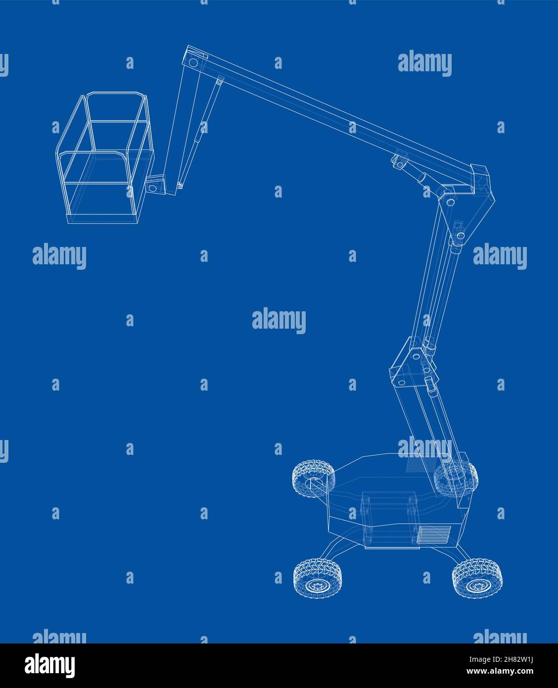 Aerial platform concept outline. 3d illustration. hi-res stock ...