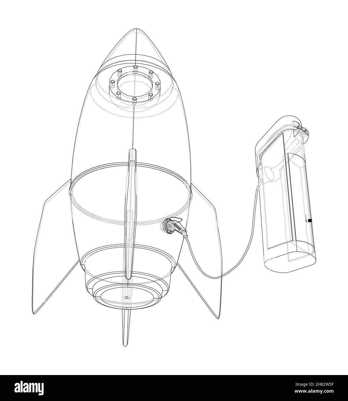 Electric Rocket Charging Station Sketch Stock Photo - Alamy