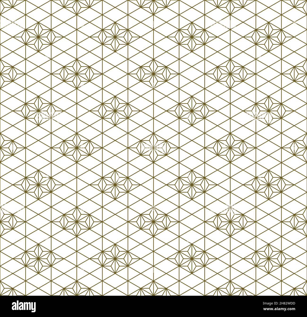 Japanese seamless Kumiko pattern in brown with average thickness lines ...