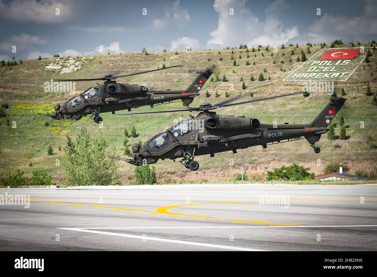 ANKARA, TURKEY - JUNE 26, 2021: Turkish Police Force Atak T-129 ...