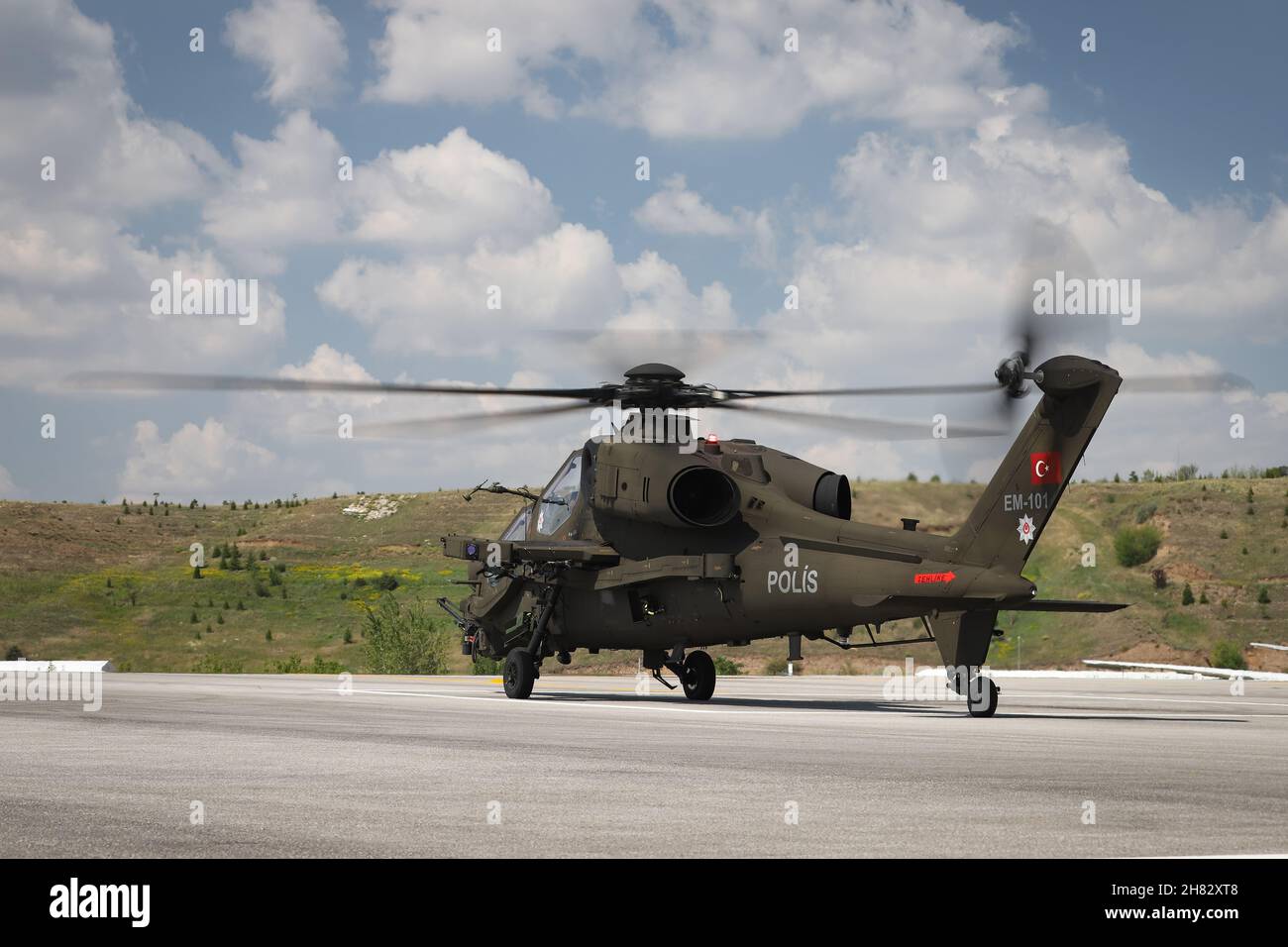 ANKARA, TURKEY - JUNE 26, 2021: Turkish Police Force Atak T-129 ...
