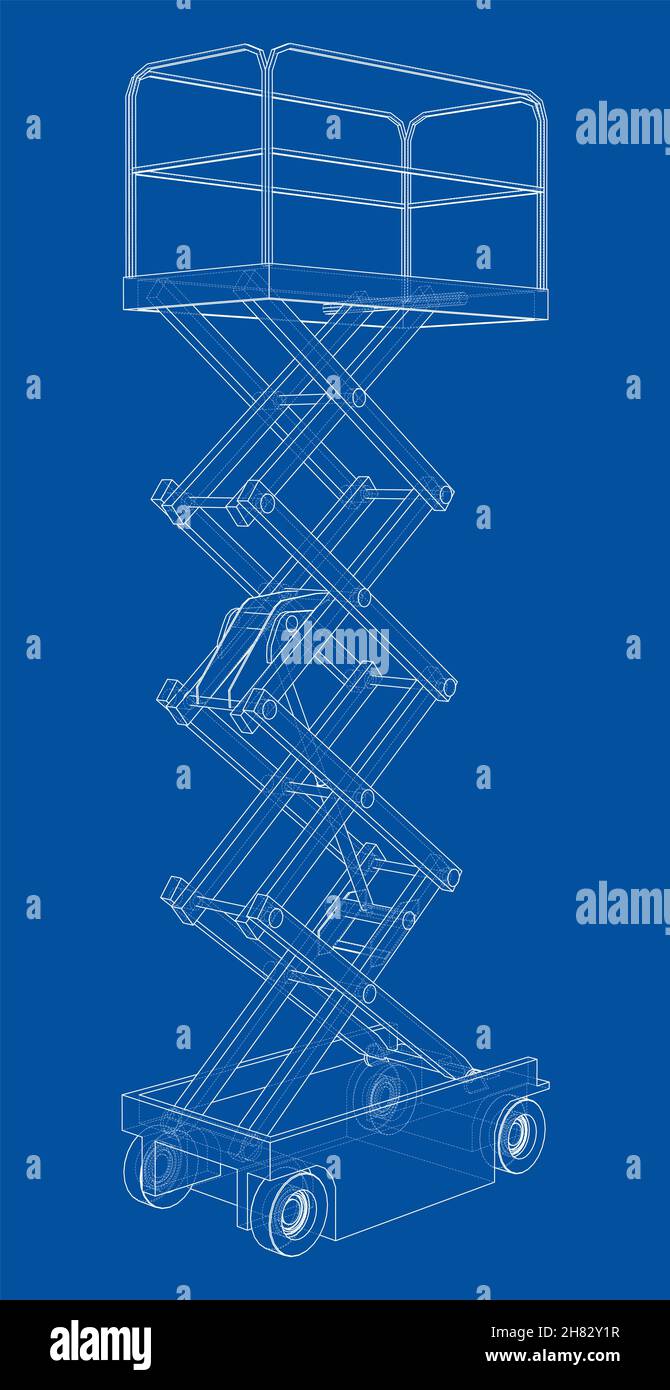 Scissor lift concept outline Stock Photo - Alamy