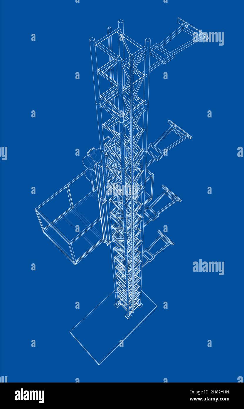 Mast lifts outline Stock Photo - Alamy
