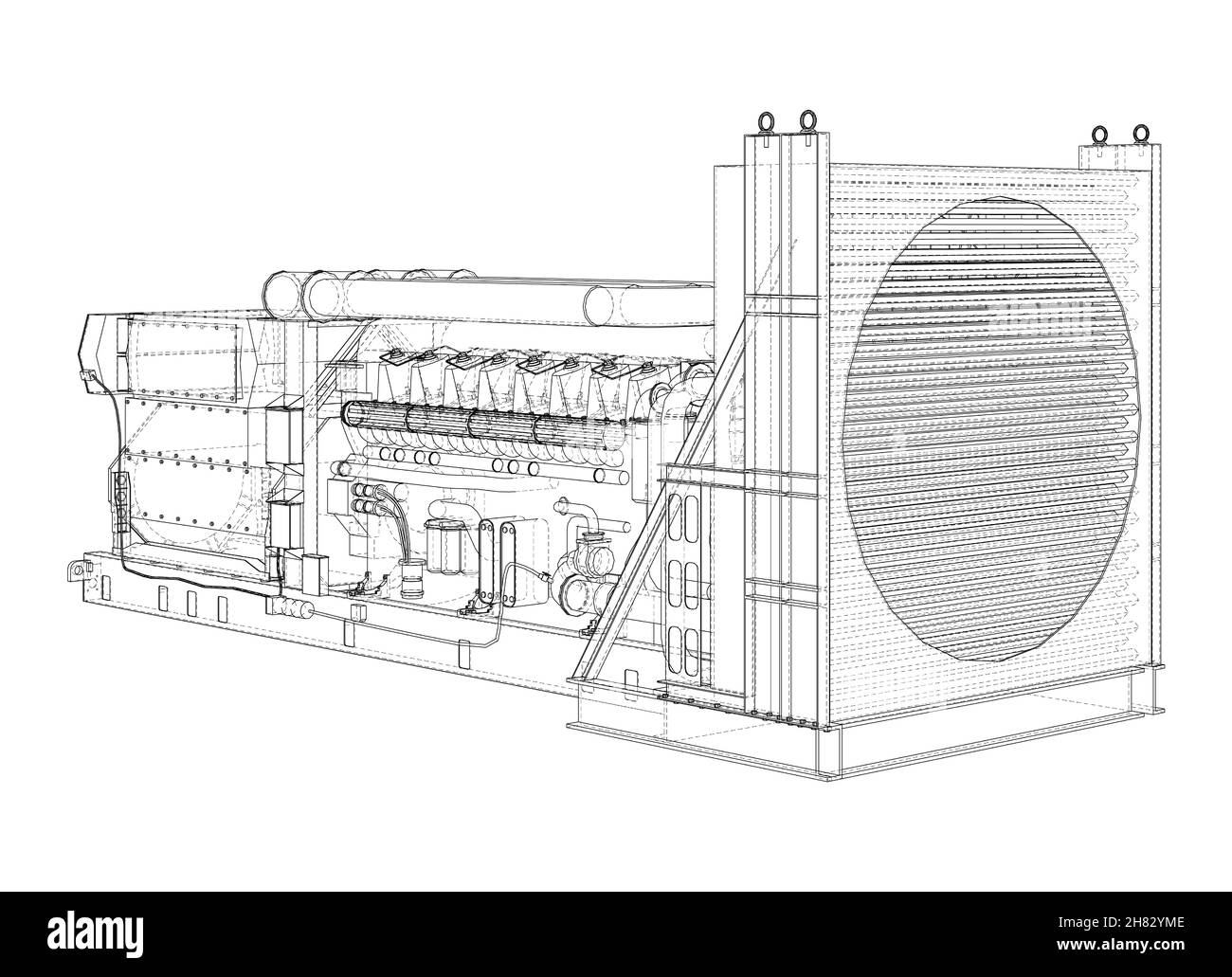 Large industrial diesel generator Stock Photo - Alamy