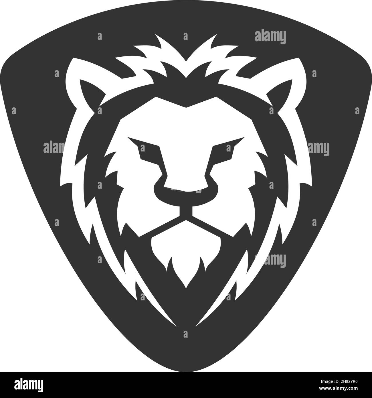 lion shield Illustration Template Icon emblem Isolated Stock Vector ...