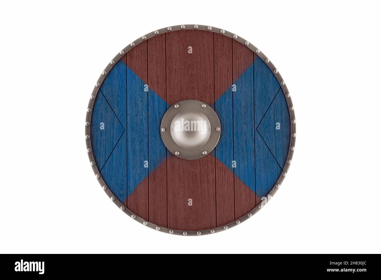 Round colored shield isolated on white background with clipping path ...