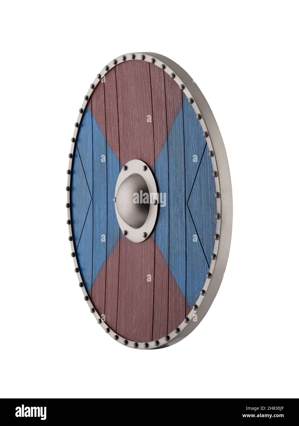 Round colored shield isolated on white background with clipping path ...