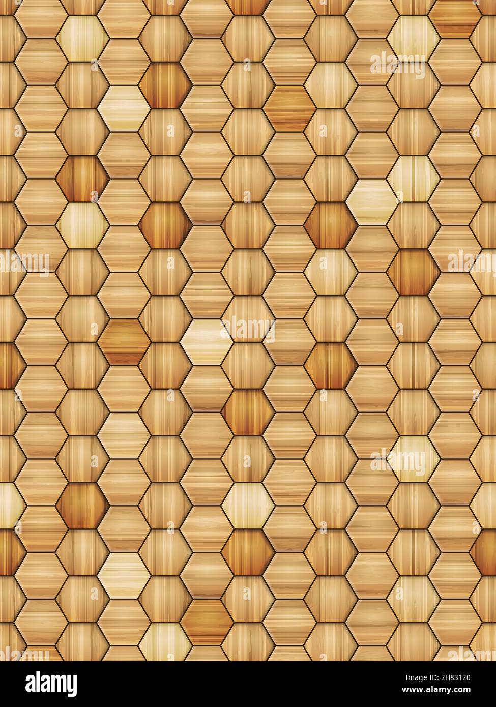 Background formed by wooden hexagon blocks. Vector illustration Stock ...