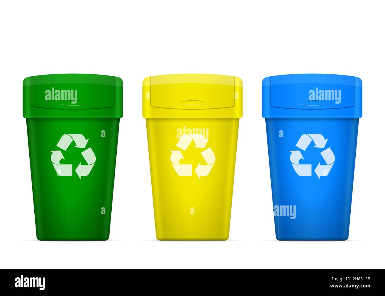 Swing lid trash cans on a white background. Vector illustration Stock ...