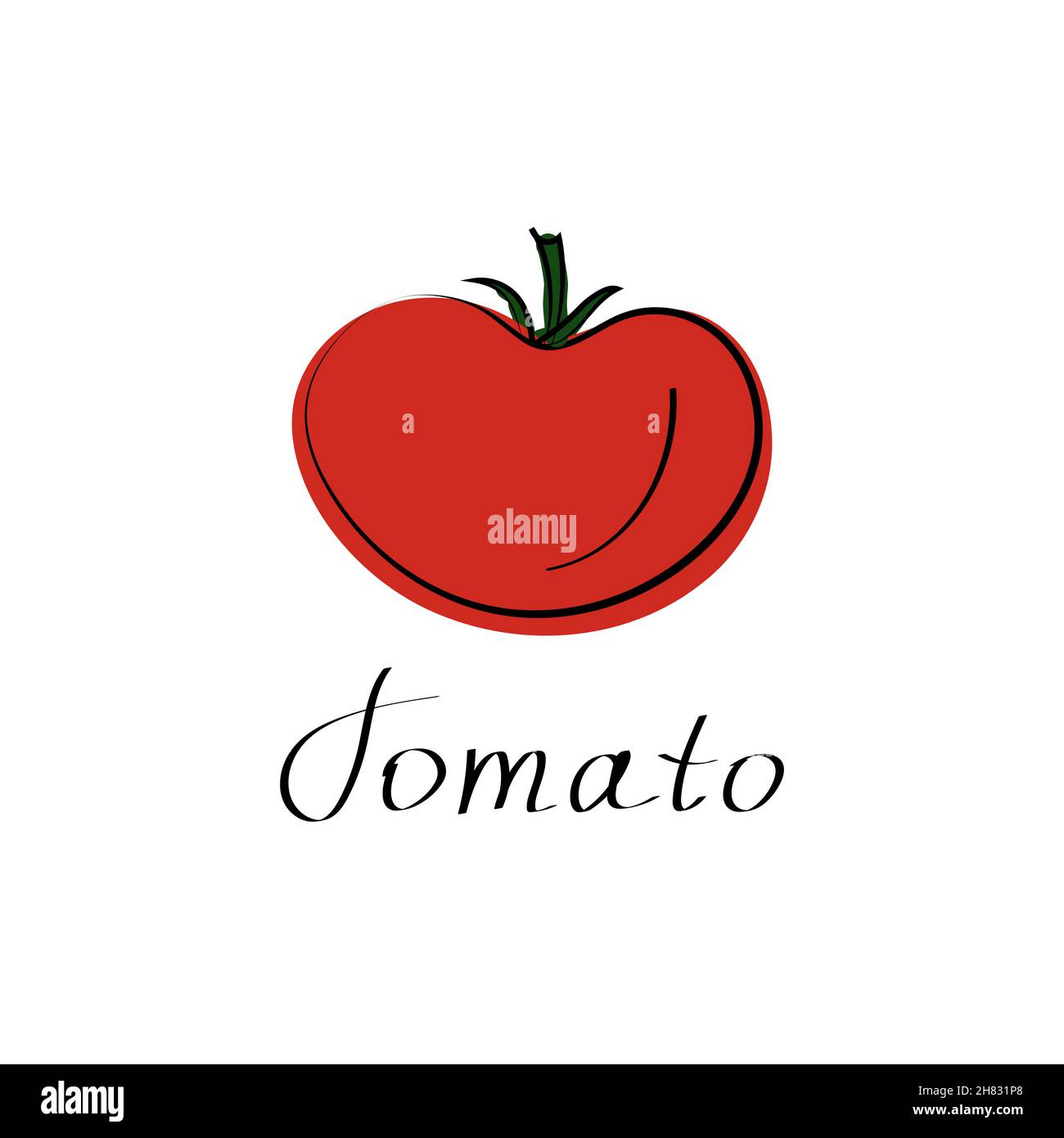 Red tomato sign. Vector flat illustration. Vegetable logo Stock Vector ...